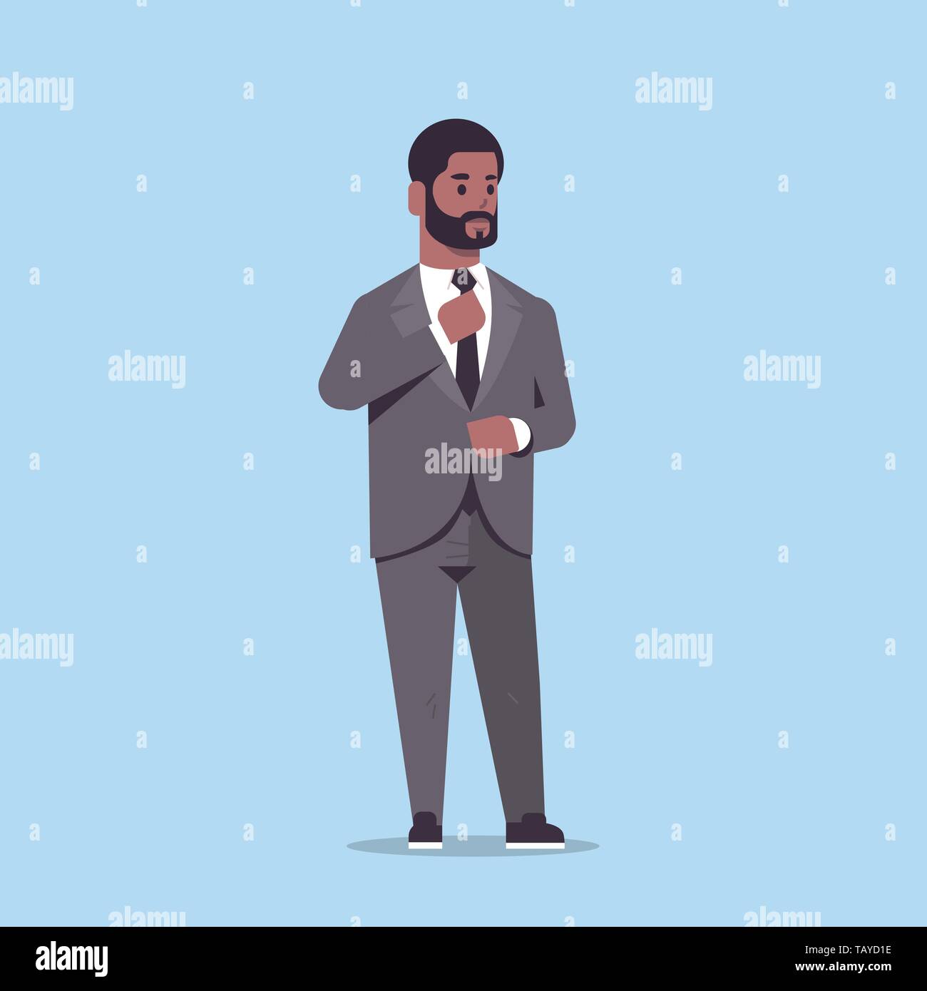 businessman in formal wear standing pose smiling male cartoon character ...