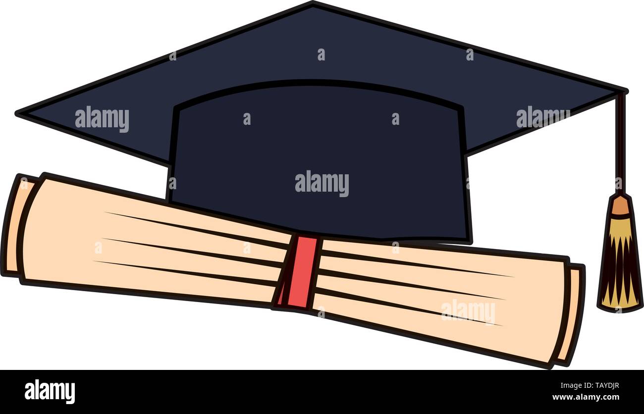 graduation hat and diploma icons Stock Vector Image & Art - Alamy