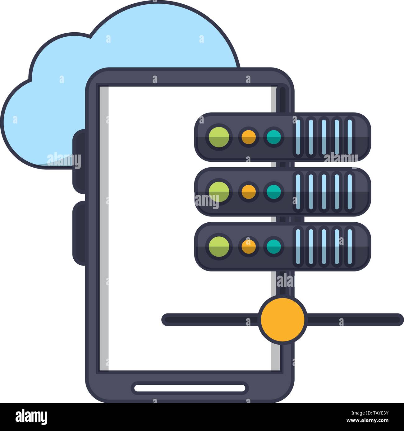 Smartphone servers and cloud computing Stock Vector Image & Art - Alamy