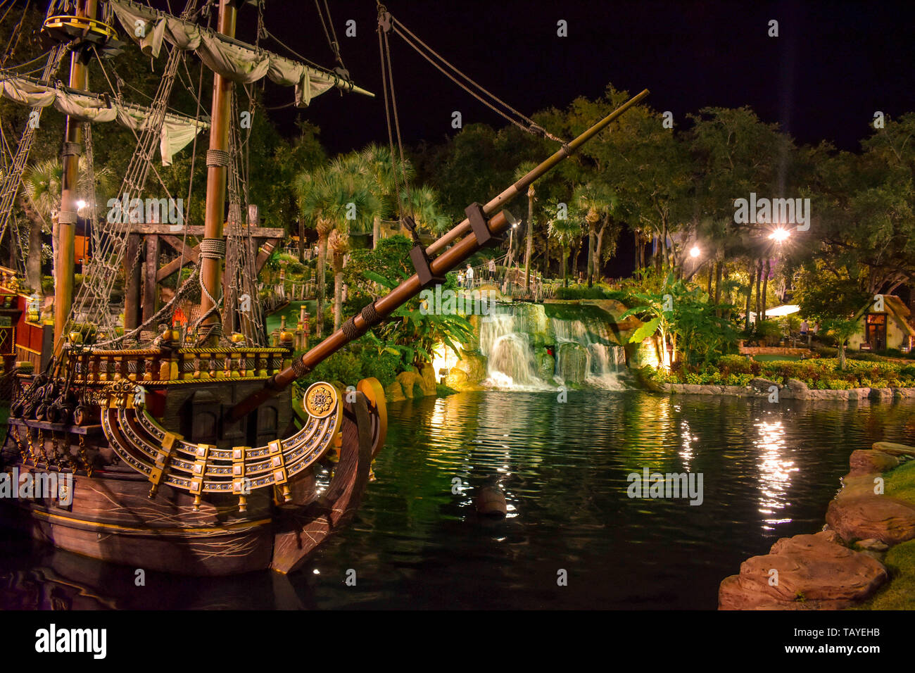 Orlando, Florida. January 19 , 2019 Upside amazing building Wonderworks ...
