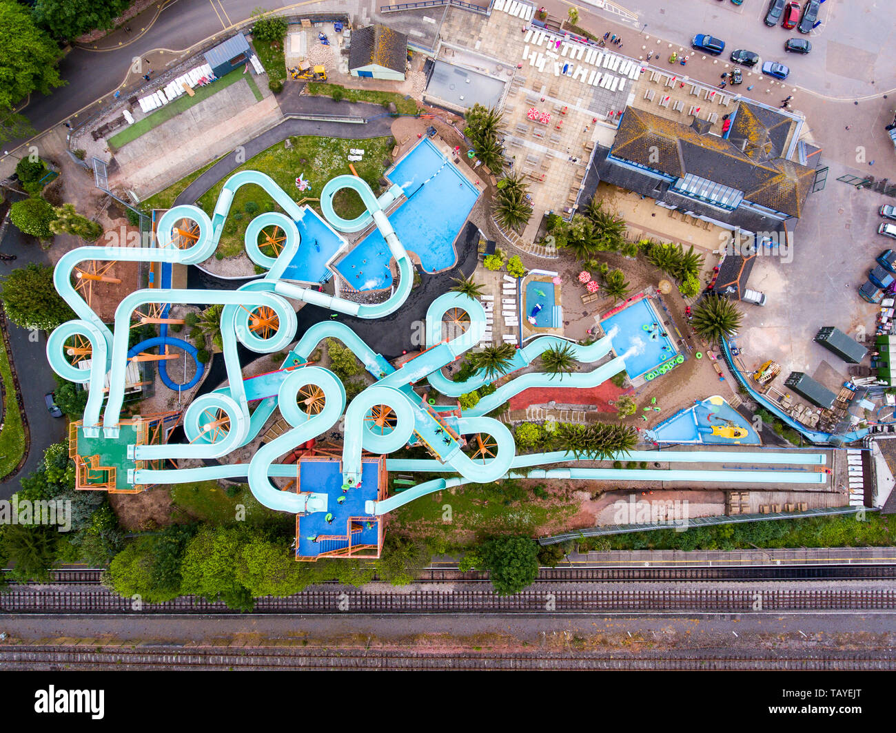 Waterpark slide aerial hi-res stock photography and images - Alamy