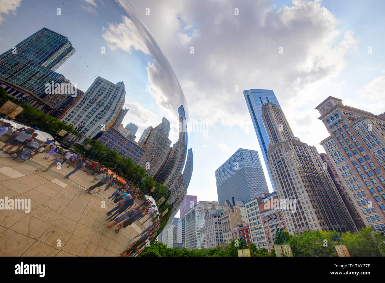 The sculpture Cloud Gate, also known as the Bean, at Millenium Park ...