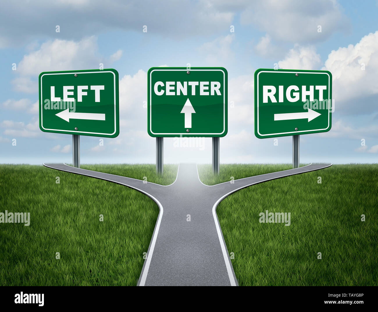 Politics concept and political views symbol with the rigfht left and ...