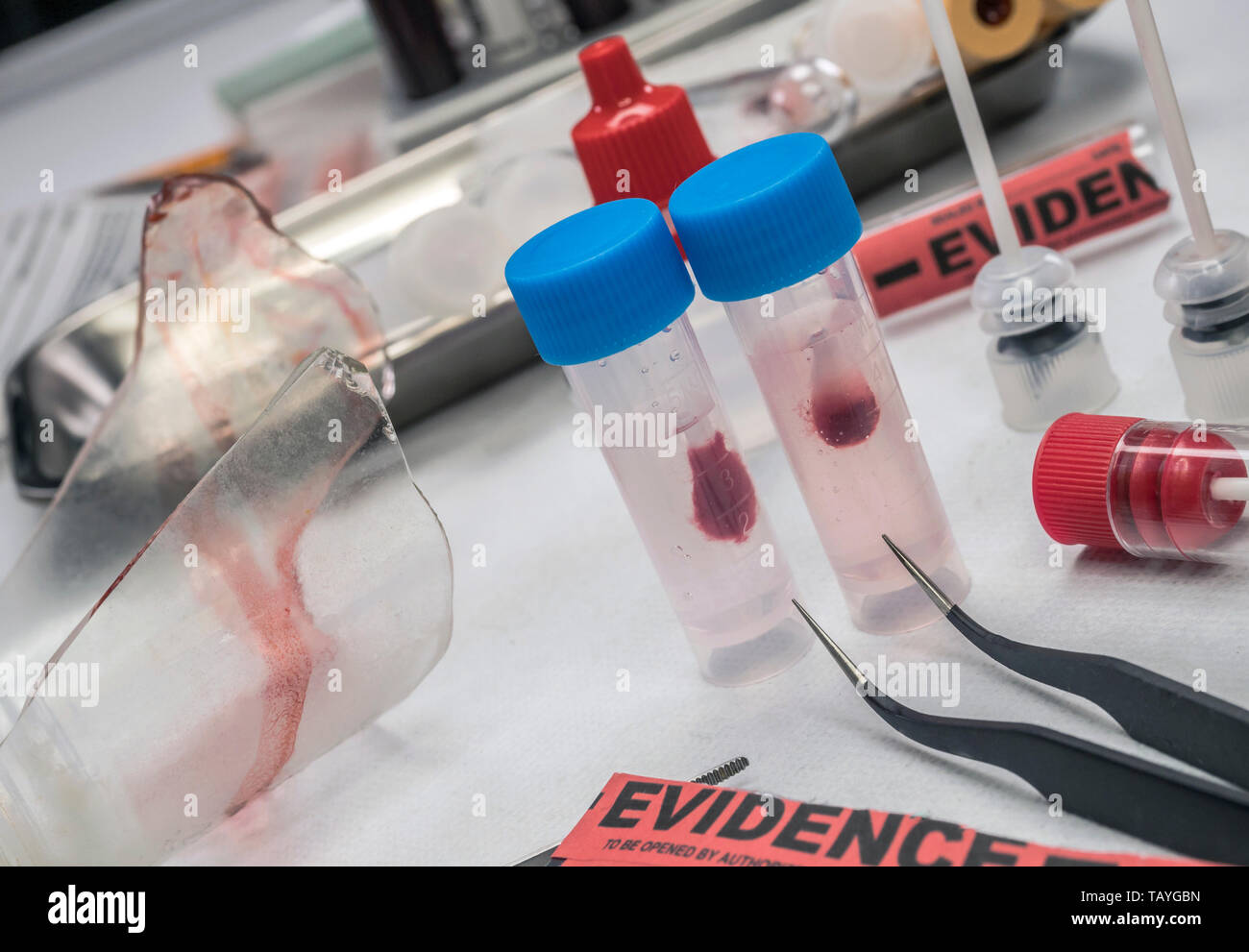 Swabs with blood sample to be analyzed in the laboratory, conceptual ...