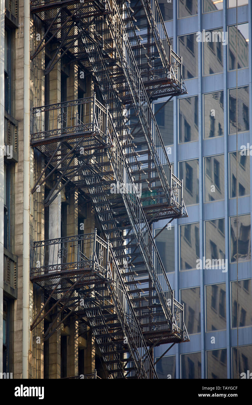 Fire escape stair in Chicago, Illinois, United States Stock Photo - Alamy