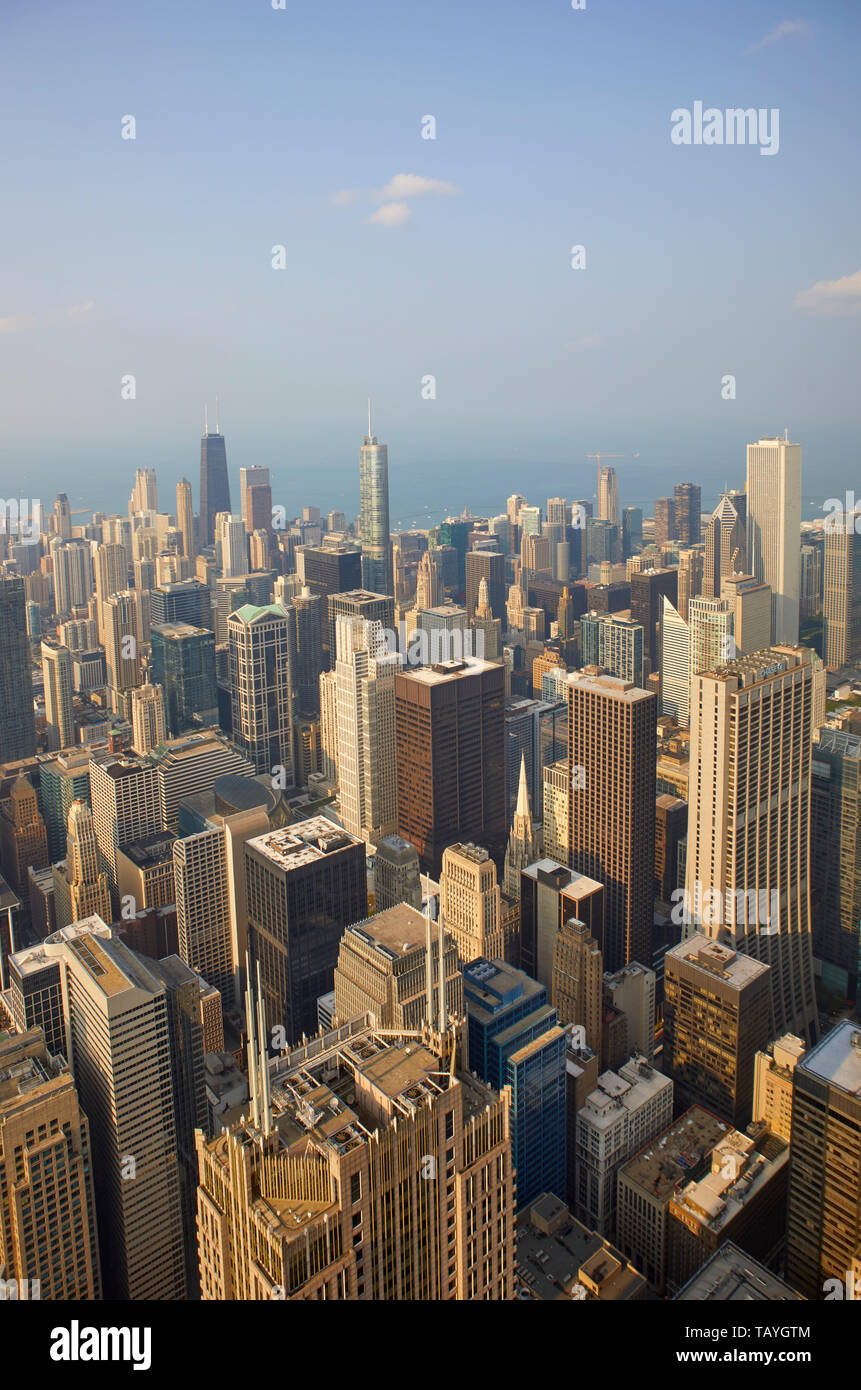 Elevated view of Chicago seen from Skydeck, Chicago, Illinois, United ...