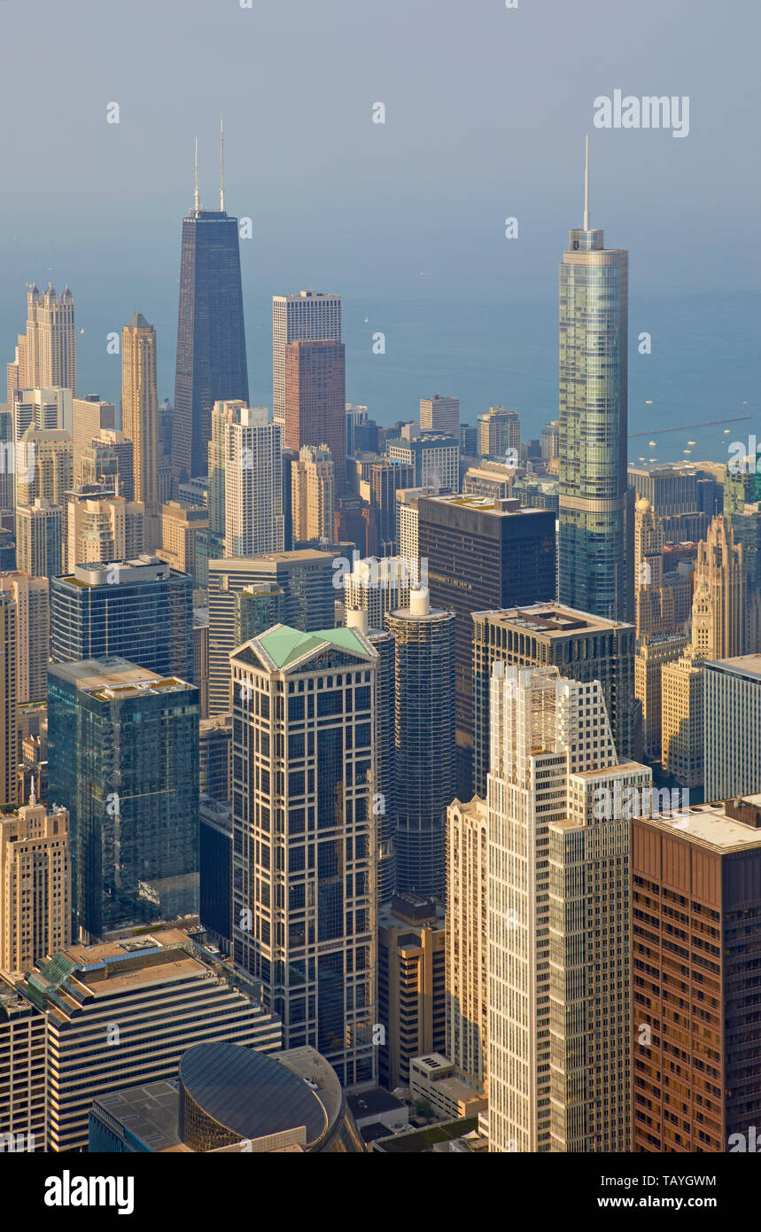 Elevated view of Chicago seen from Skydeck, Chicago, Illinois, United ...