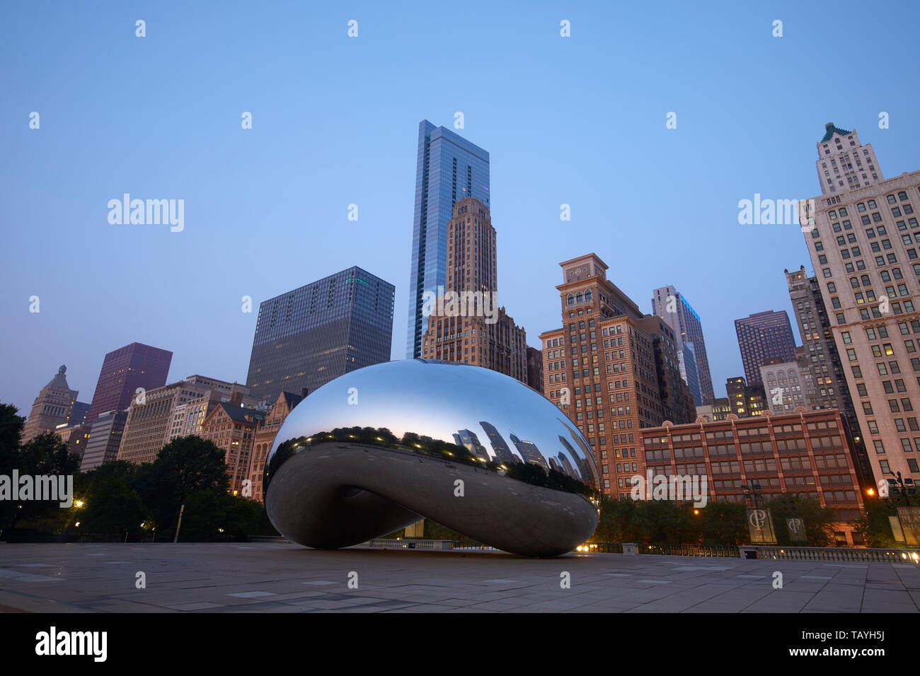 The sculpture Cloud Gate, also known as the Bean, at Millenium Park ...