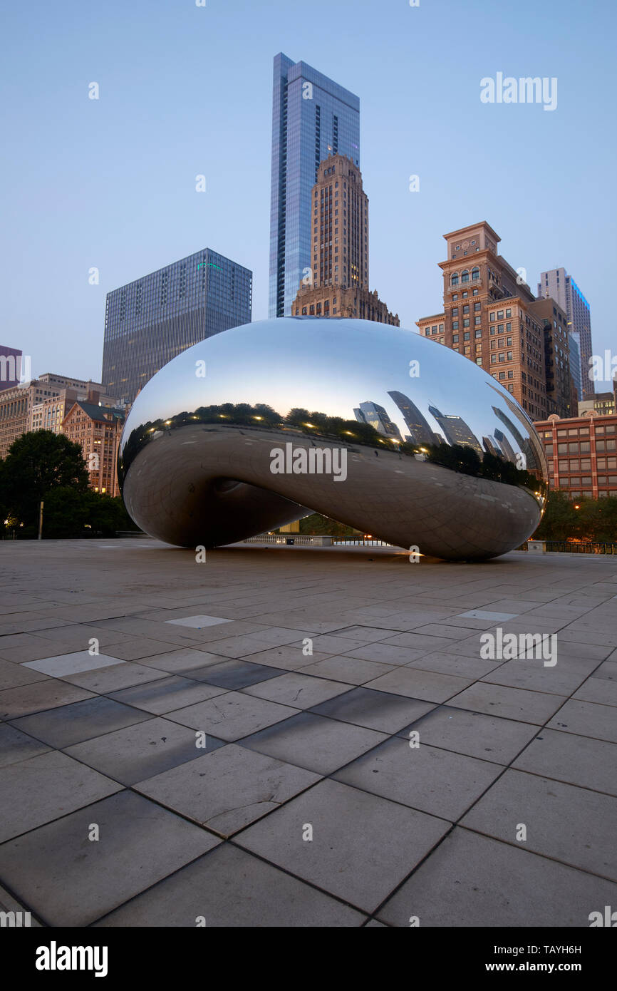 The sculpture Cloud Gate, also known as the Bean, at Millenium Park ...