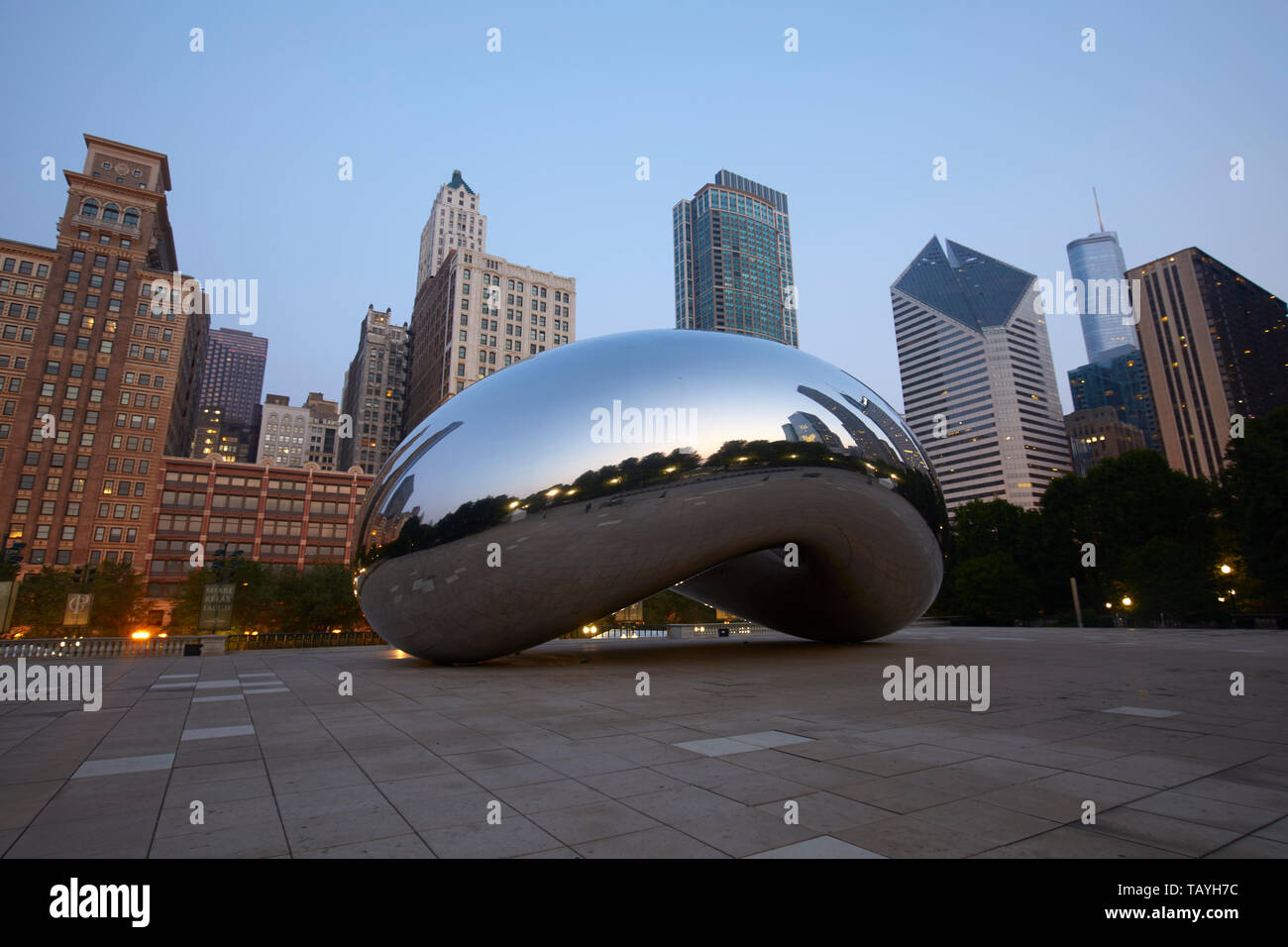 The sculpture Cloud Gate, also known as the Bean, at Millenium Park ...