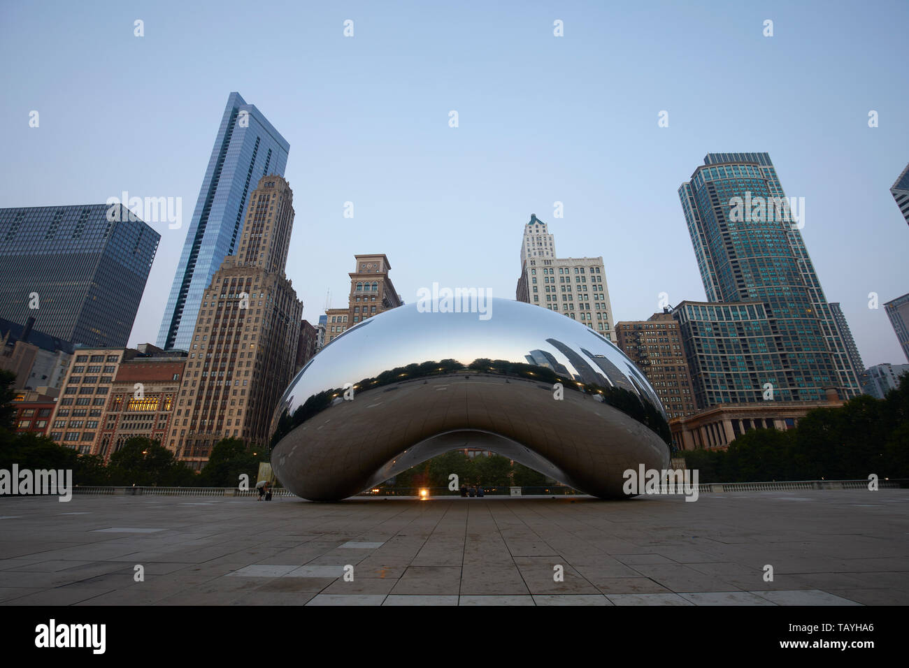 The sculpture Cloud Gate, also known as the Bean, at Millenium Park ...