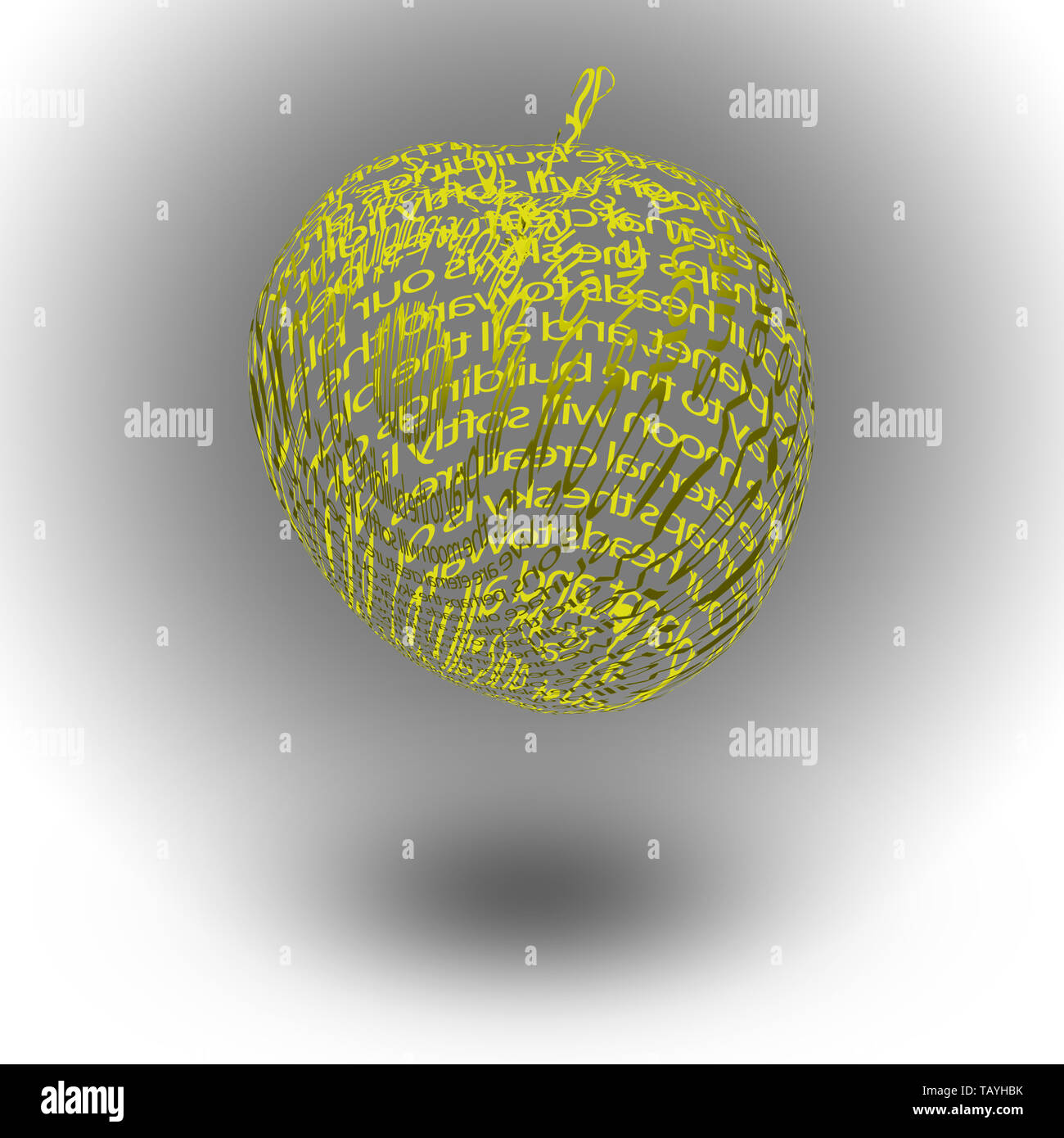 3D rendered Apple. Lines of words Stock Photo - Alamy