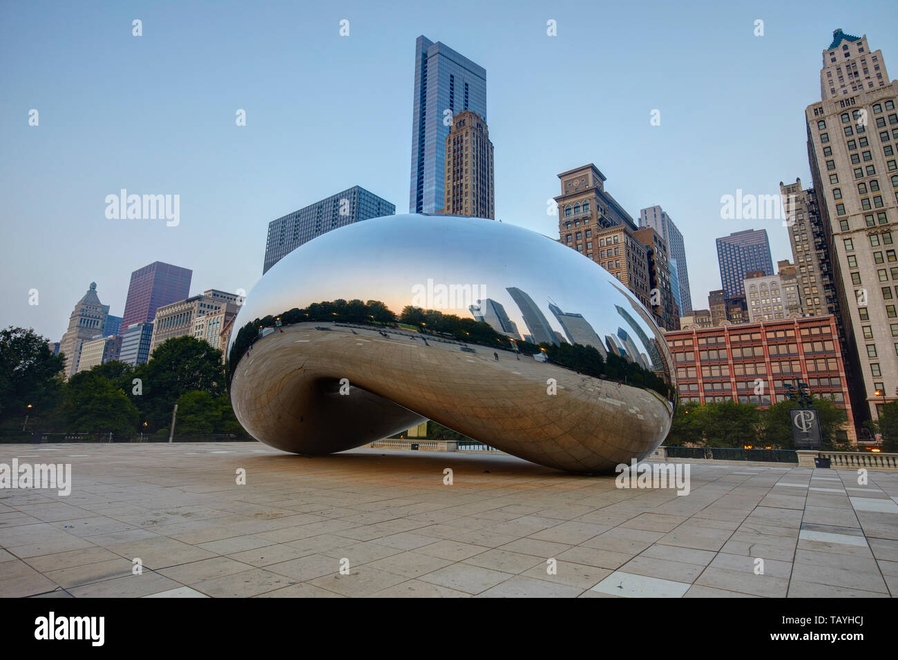 The sculpture Cloud Gate, also known as the Bean, at Millenium Park ...