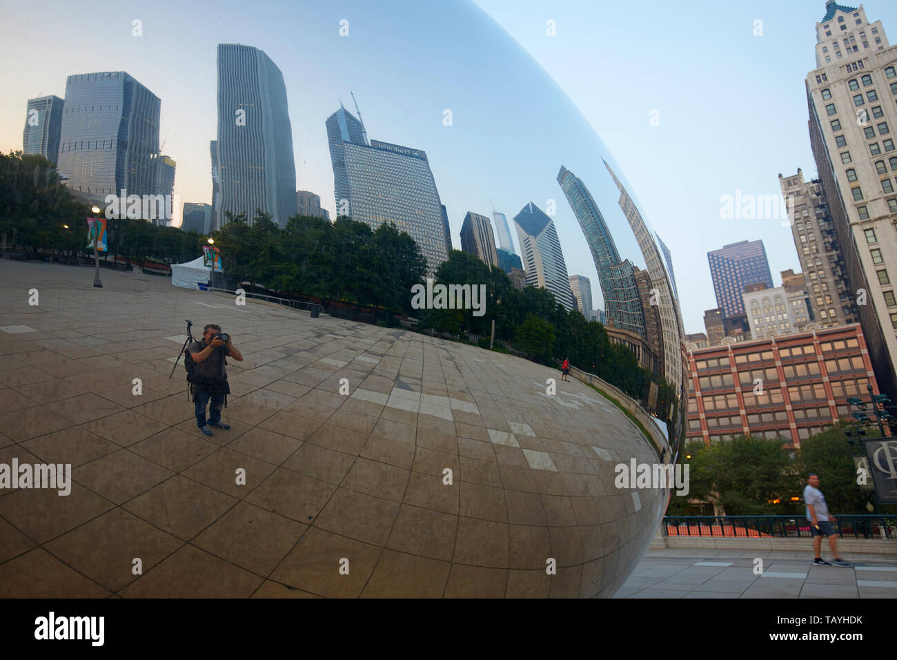The sculpture Cloud Gate, also known as the Bean, at Millenium Park ...
