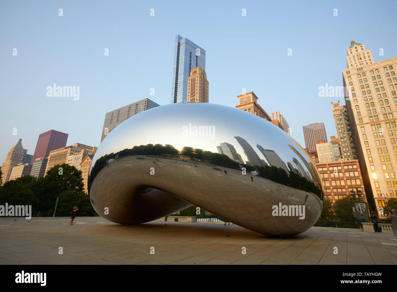The sculpture Cloud Gate, also known as the Bean, at Millenium Park ...