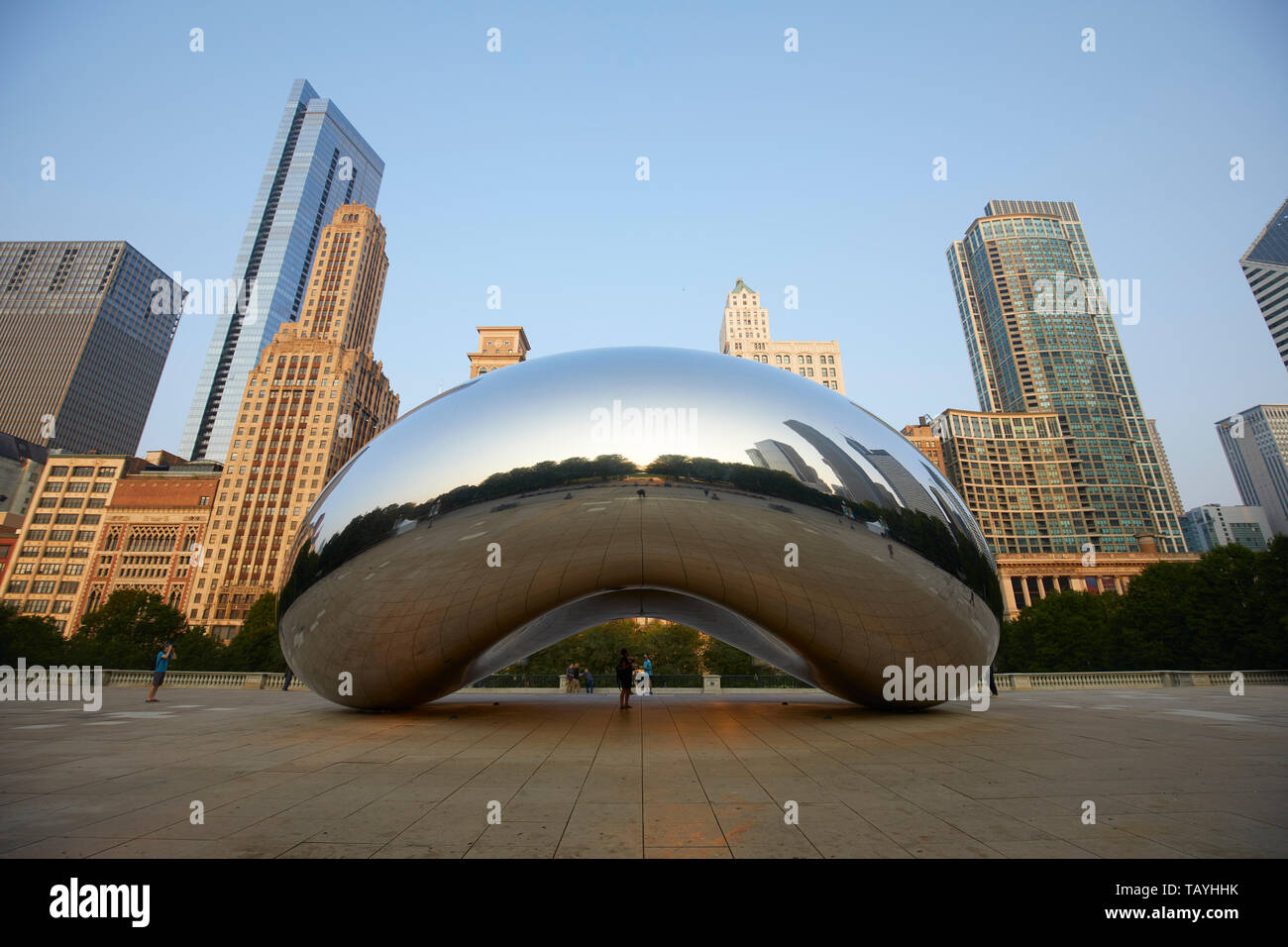 The sculpture Cloud Gate, also known as the Bean, at Millenium Park ...