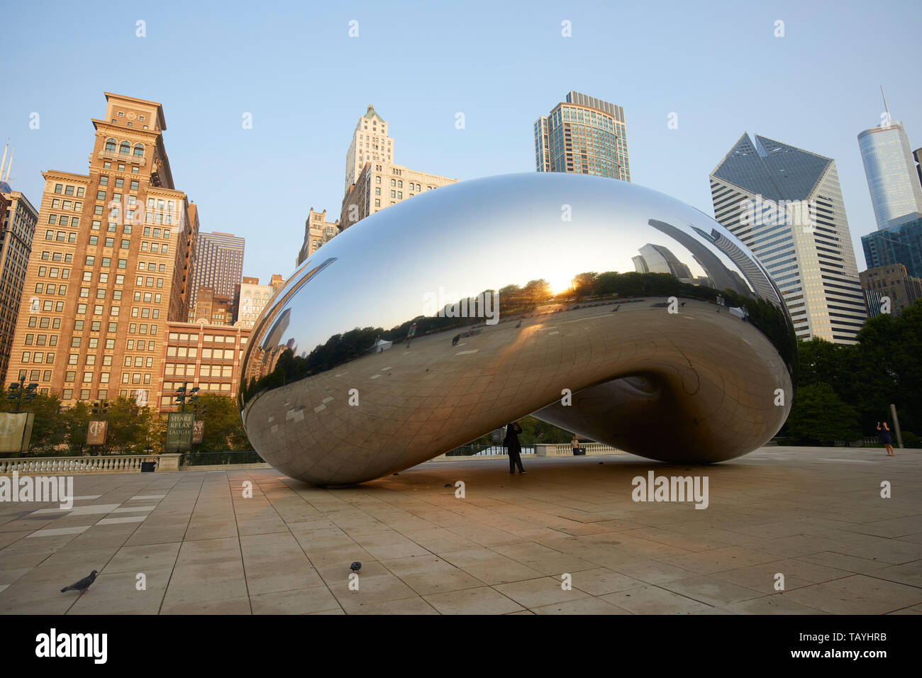 The sculpture Cloud Gate, also known as the Bean, at Millenium Park ...