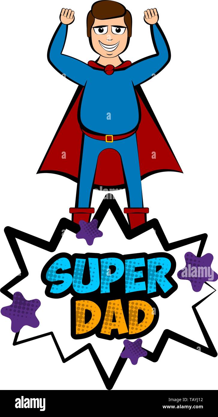 Isolated super dad with a hero costume - Vector Stock Vector Image ...