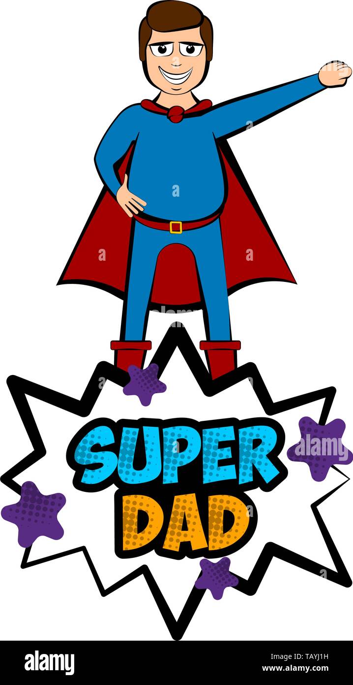 Isolated super dad with a hero costume - Vector Stock Vector Image ...
