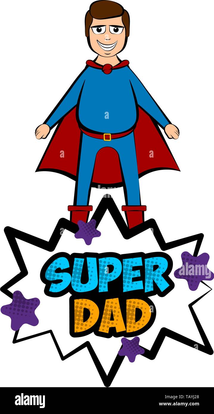 Isolated super dad with a hero costume - Vector Stock Vector Image ...