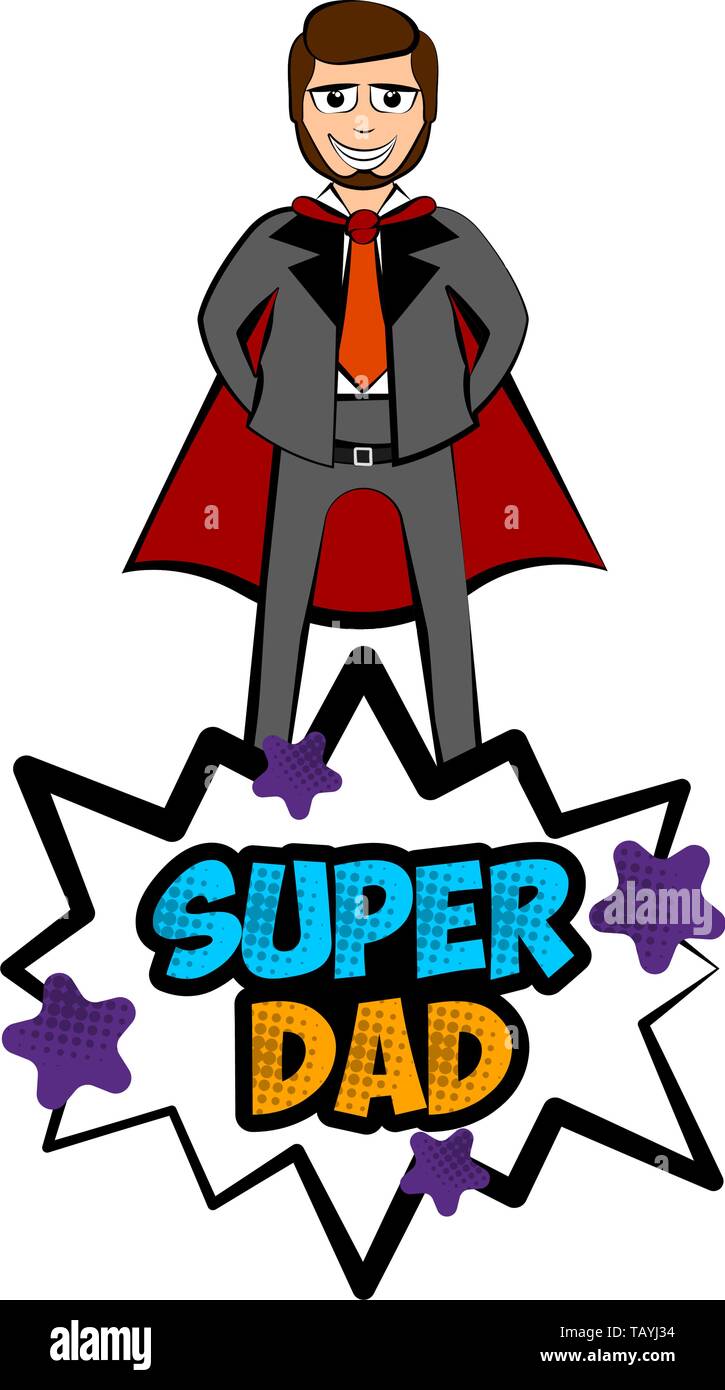 Isolated super dad with a hero costume - Vector Stock Vector Image ...