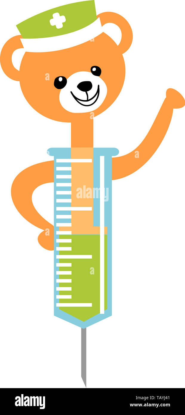 Syringes with an animal head with coloured liquids Stock Photo - Alamy