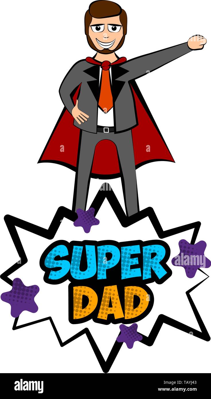 Isolated super dad with a hero costume - Vector Stock Vector Image ...