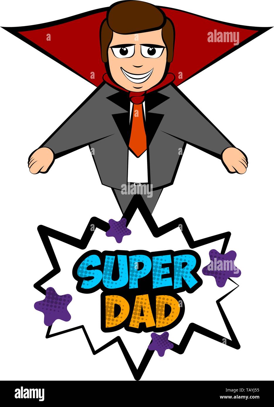 Isolated super dad with a hero costume - Vector Stock Vector Image ...