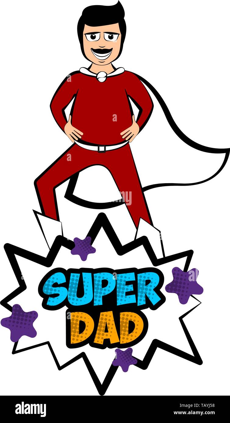 Isolated super dad with a hero costume - Vector Stock Vector Image ...