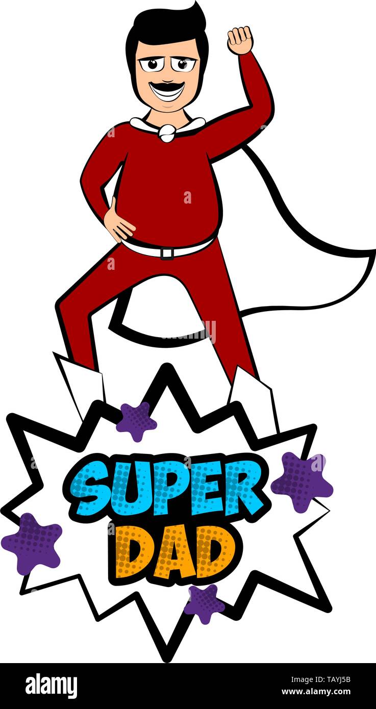 Isolated super dad with a hero costume - Vector Stock Vector Image ...