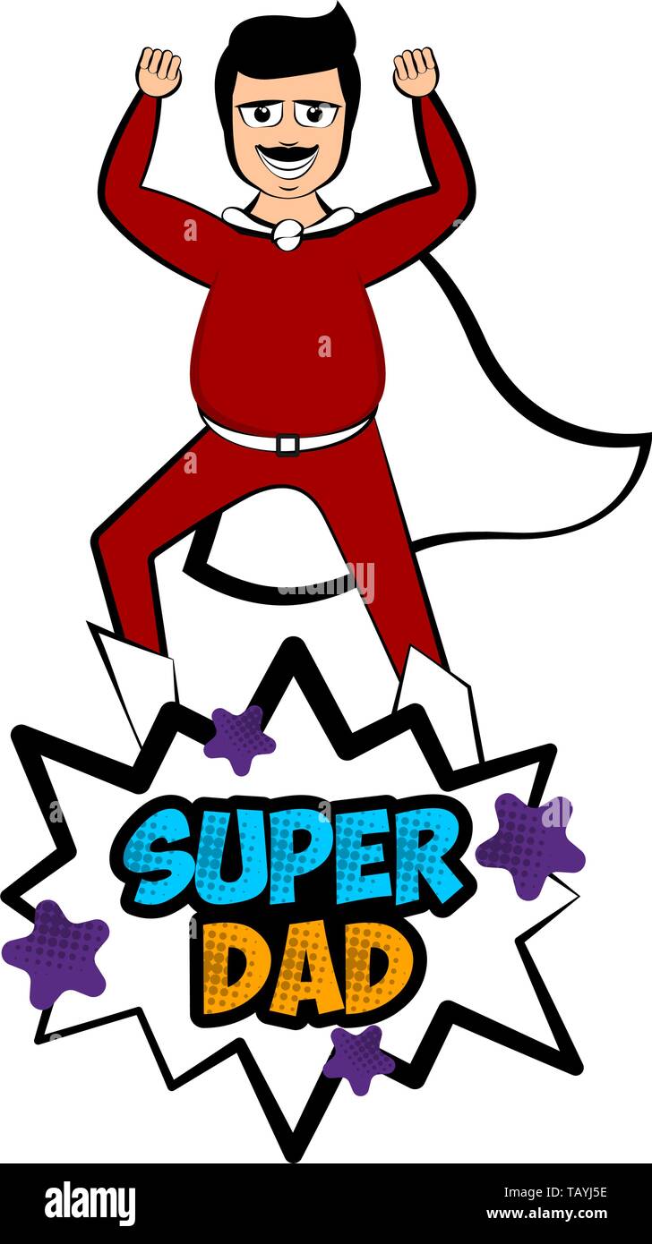 Isolated super dad with a hero costume - Vector Stock Vector Image ...