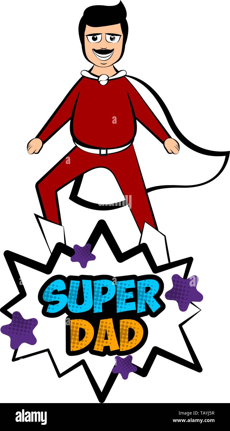 Isolated super dad with a hero costume - Vector Stock Vector Image ...