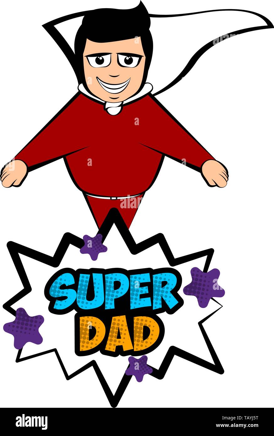 Isolated super dad with a hero costume - Vector Stock Vector Image ...