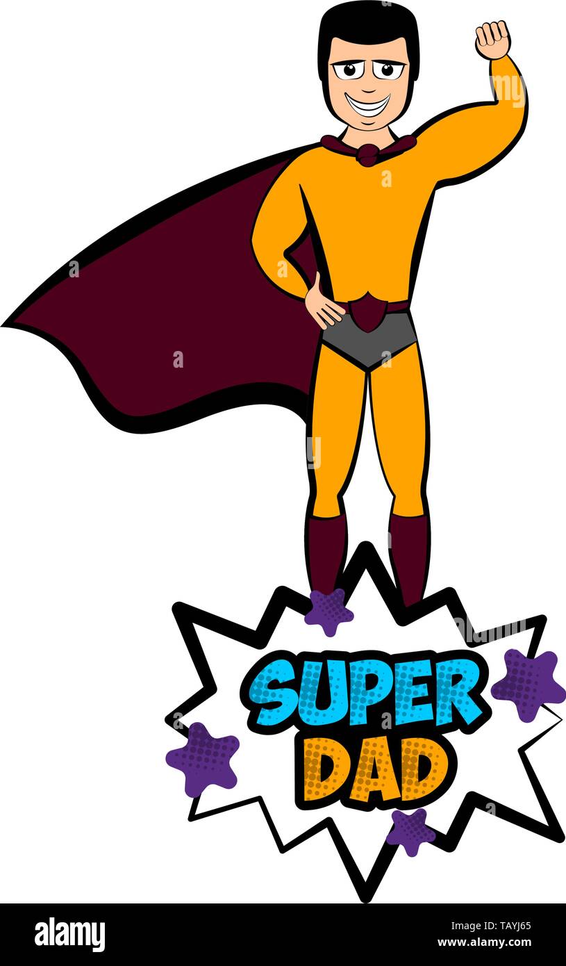 Isolated super dad with a hero costume - Vector Stock Vector Image ...