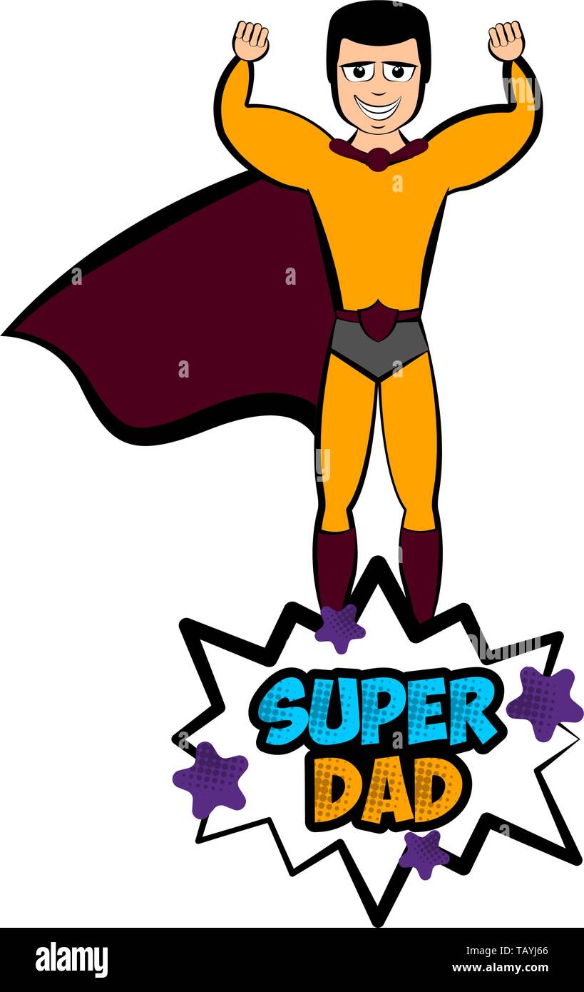 Isolated super dad with a hero costume - Vector Stock Vector Image ...