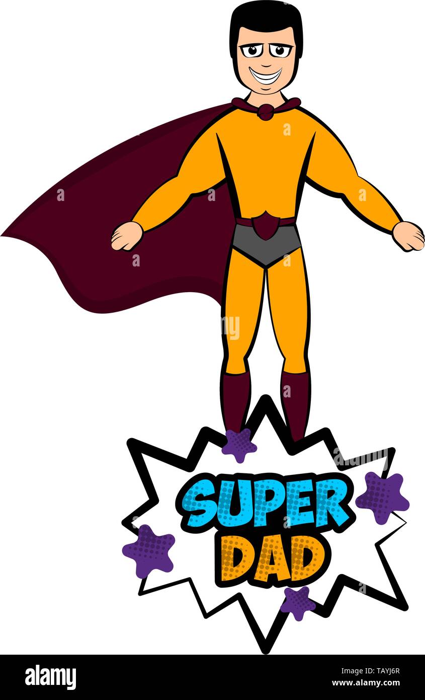 Isolated super dad with a hero costume - Vector Stock Vector Image ...