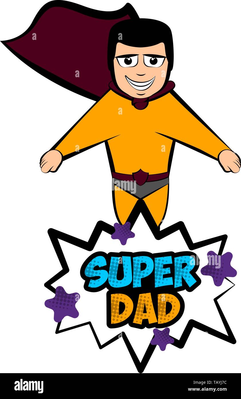 Isolated super dad with a hero costume - Vector Stock Vector Image ...