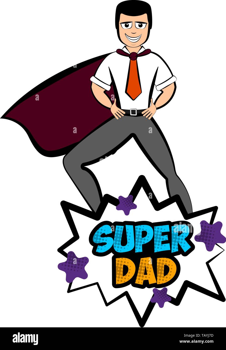 Isolated super dad with a hero costume - Vector Stock Vector Image ...