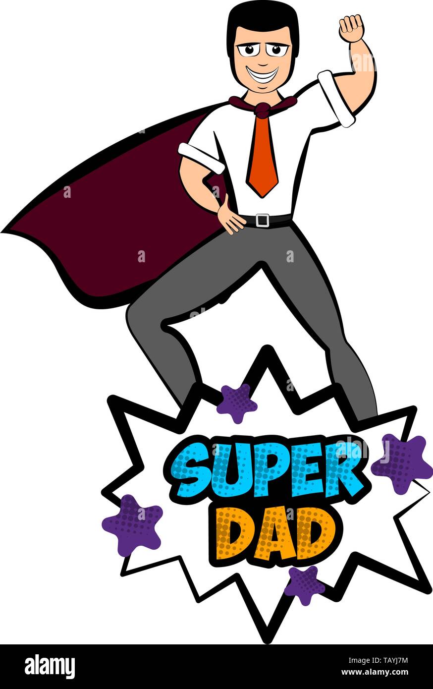 Isolated super dad with a hero costume - Vector Stock Vector Image ...