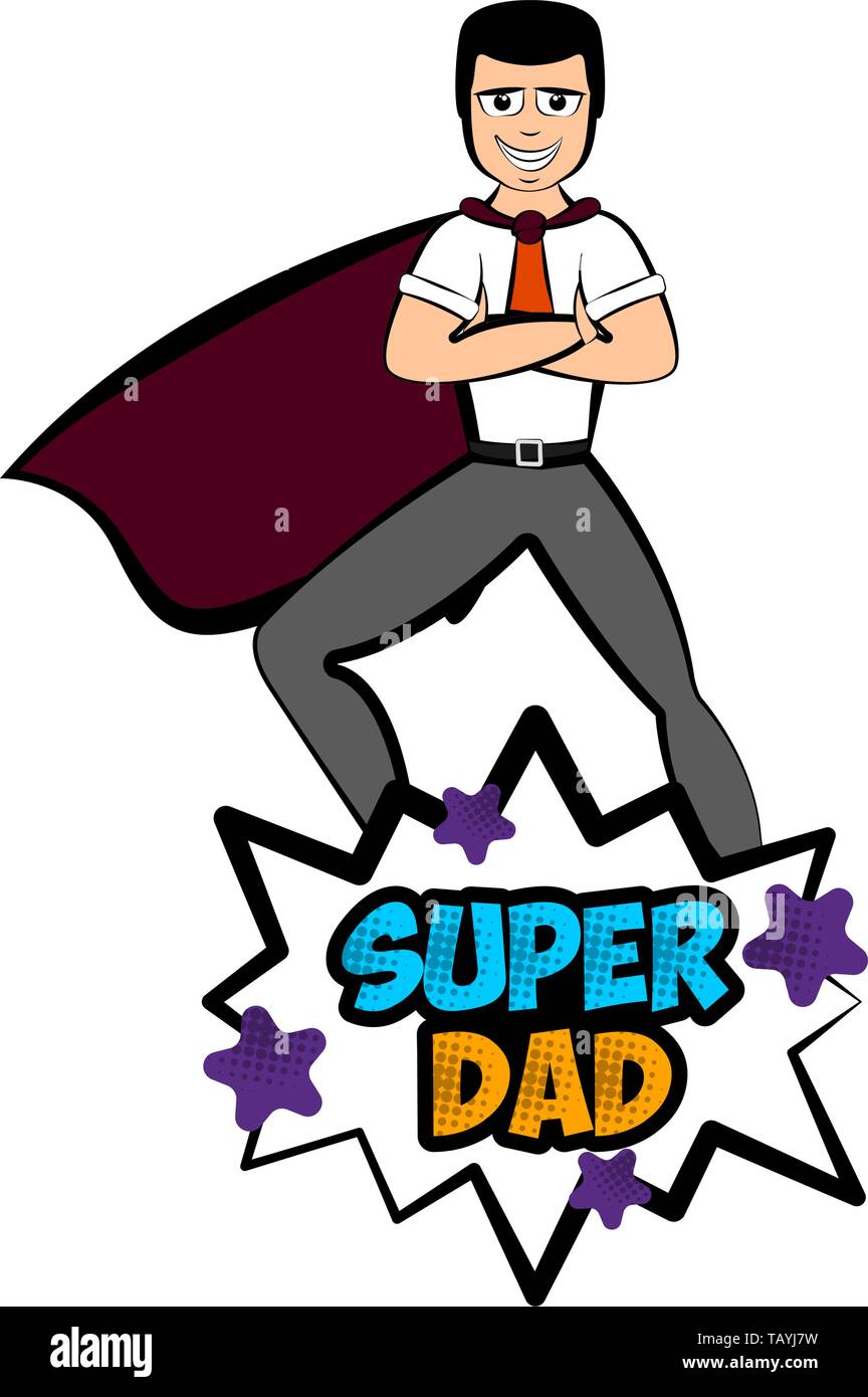 Isolated super dad with a hero costume - Vector Stock Vector Image ...
