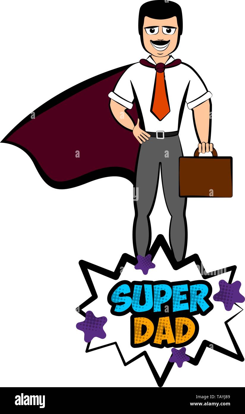 Isolated super dad with a hero costume - Vector Stock Vector Image ...
