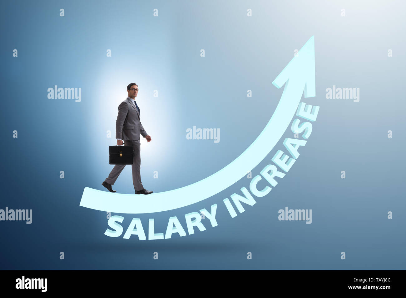 Employee in salary increase concept Stock Photo - Alamy
