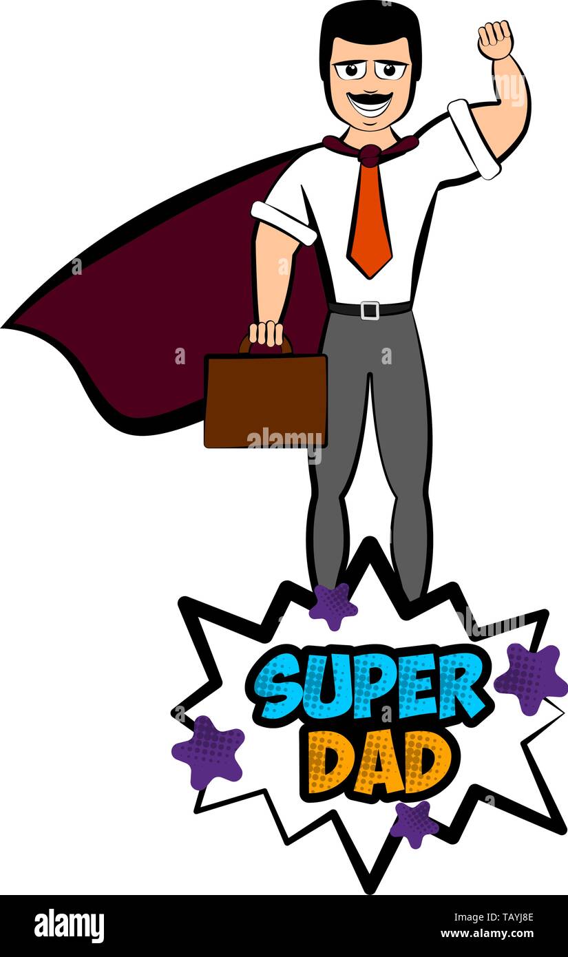 Isolated super dad with a hero costume - Vector Stock Vector Image ...