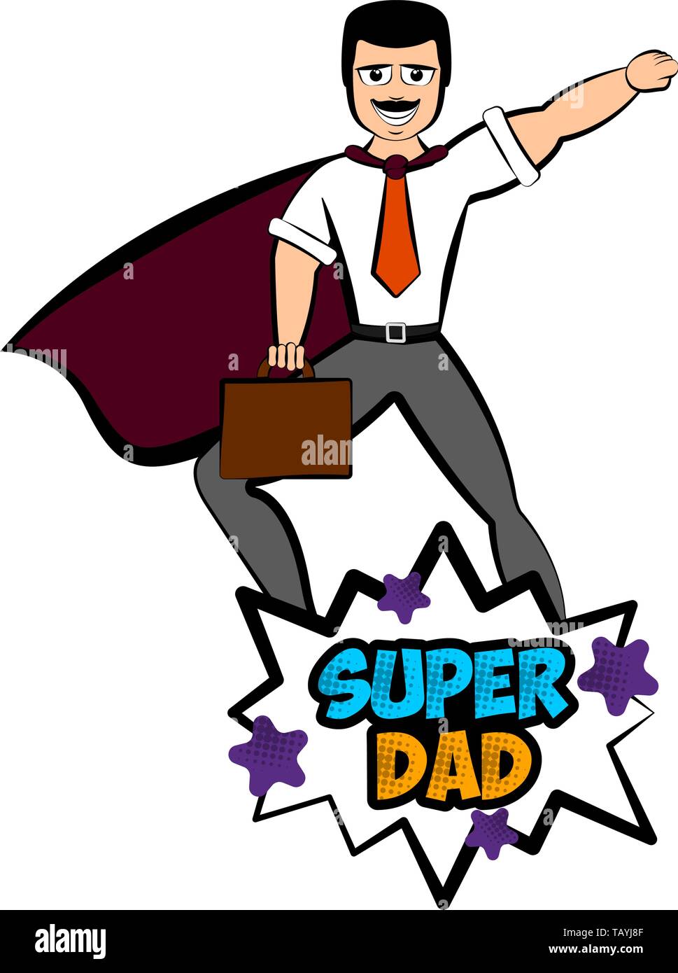 Isolated super dad with a hero costume - Vector Stock Vector Image ...