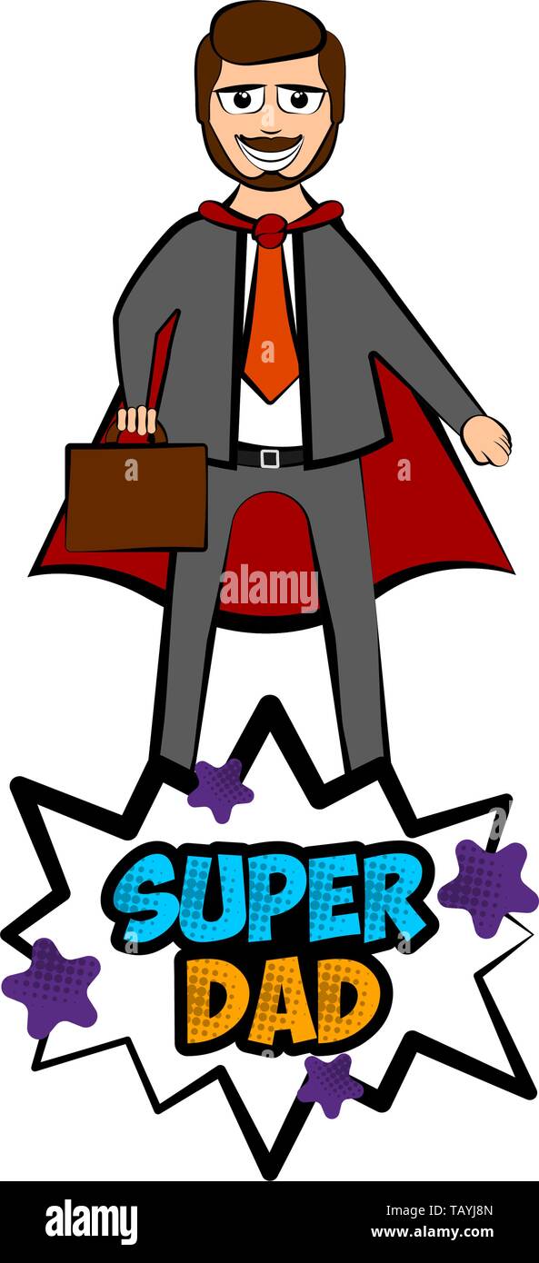 Isolated super dad with a hero costume - Vector Stock Vector Image ...