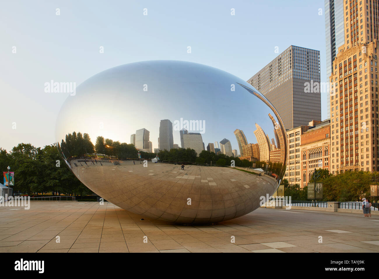 The sculpture Cloud Gate, also known as the Bean, at Millenium Park ...