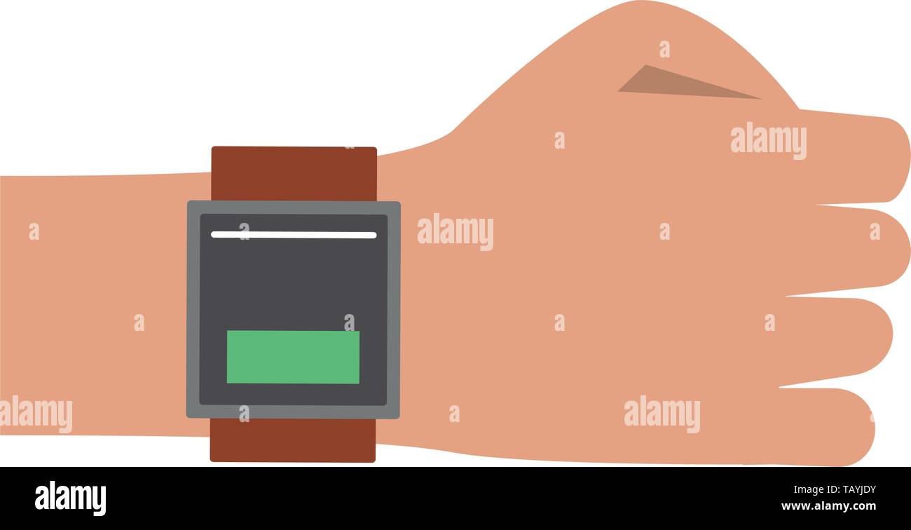 Hand with wristwatch cartoon isolated Stock Vector Image & Art - Alamy