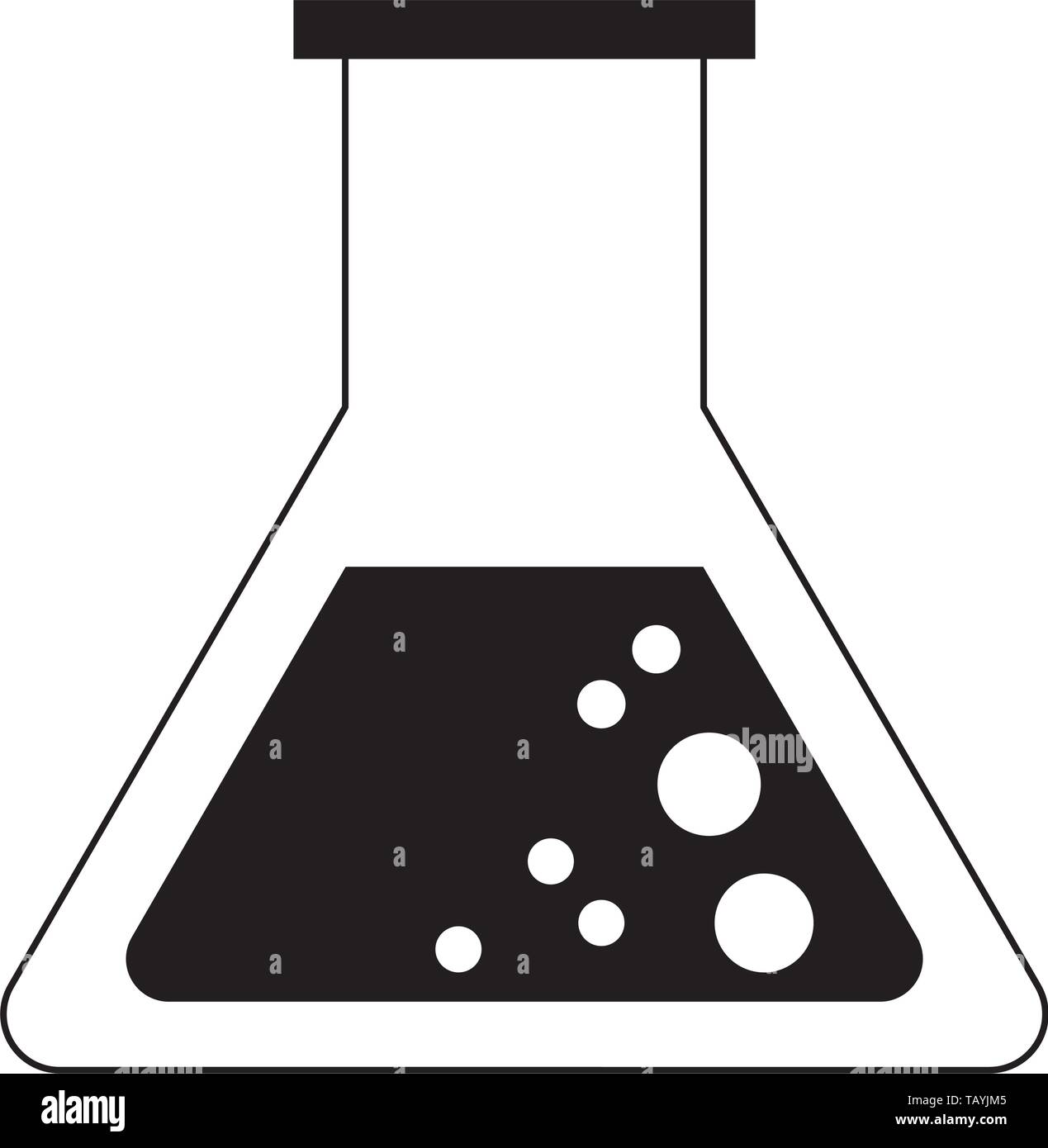 Chemistry flask cartoon isolated in black and white Stock Vector Image ...