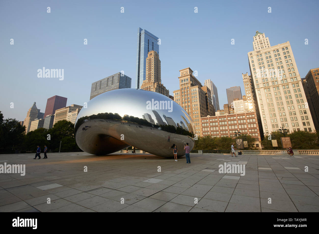 The sculpture Cloud Gate, also known as the Bean, at Millenium Park ...