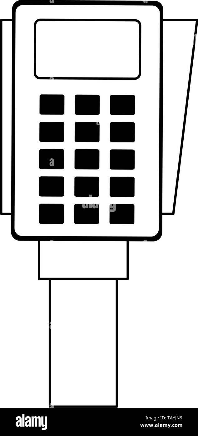 Credit card reader electronic payment device in black and white Stock ...